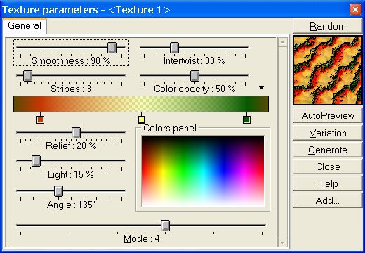 Multicolor Texture Parameters